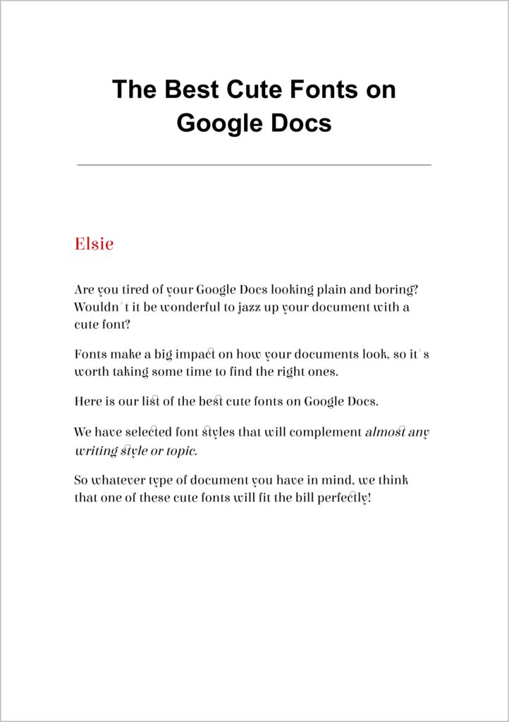 The Best Cute Fonts on Google Docs & Google Slides