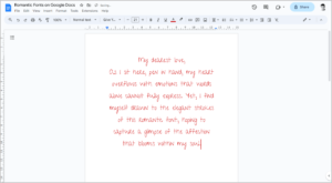 Write Your Heart Out: The Best Romantic Fonts on Google Docs