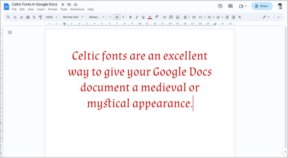 Elevate Your Google Docs with the Timeless Beauty of Celtic Fonts