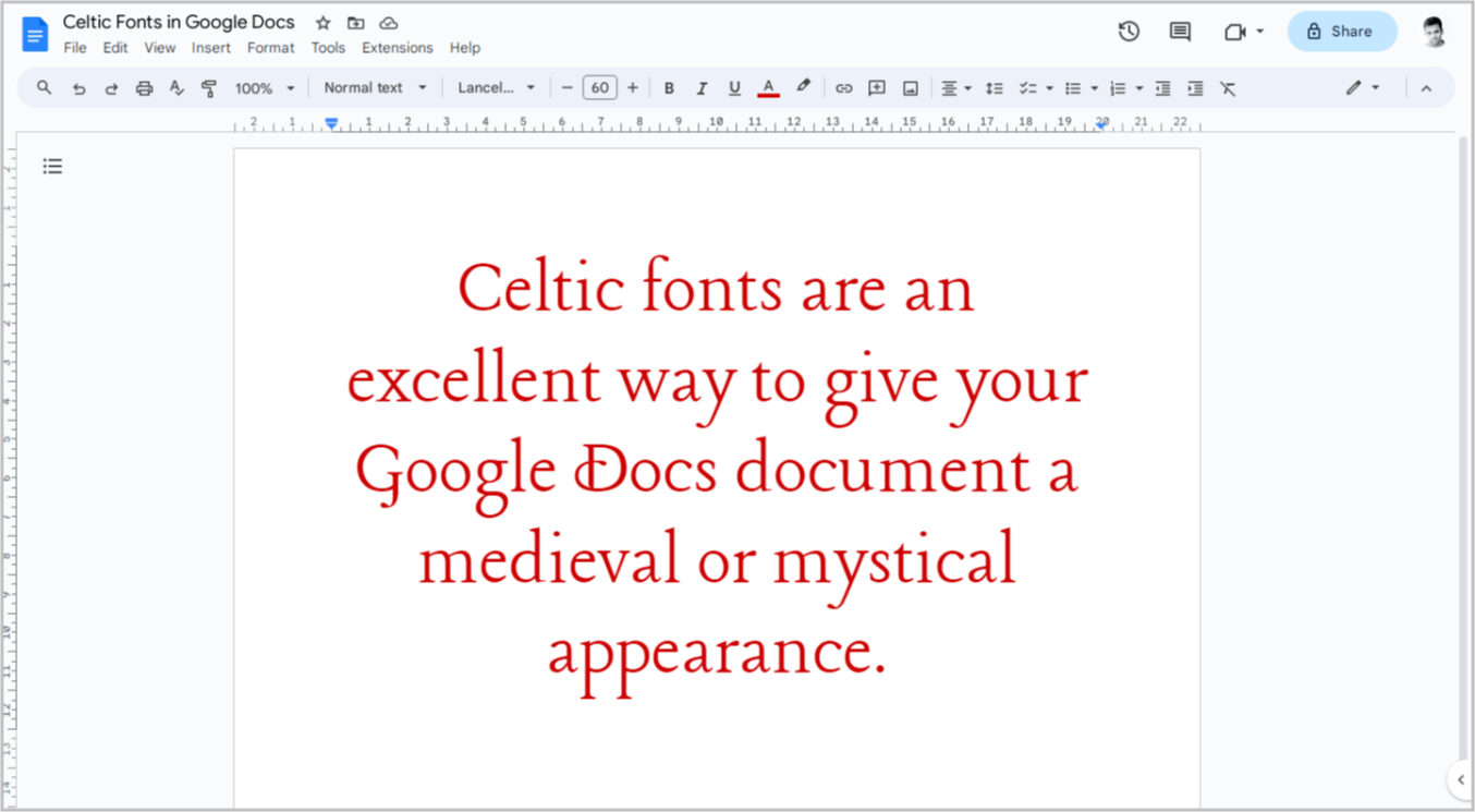 Elevate Your Google Docs with the Timeless Beauty of Celtic Fonts
