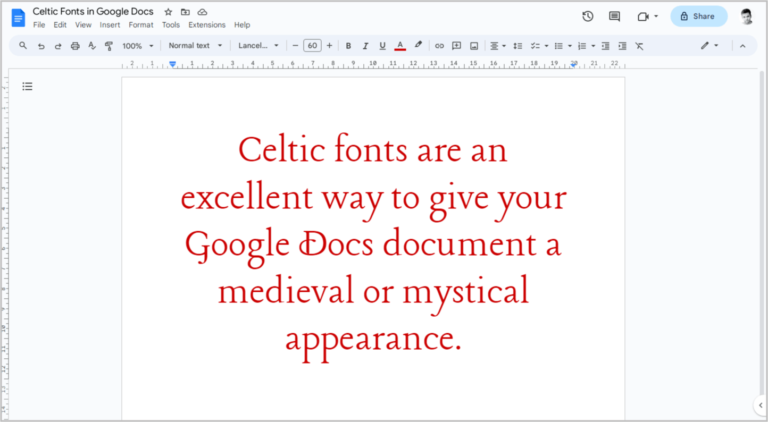 Elevate Your Google Docs with the Timeless Beauty of Celtic Fonts