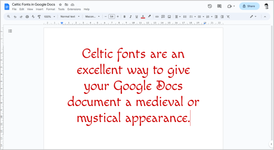 Elevate Your Google Docs with the Timeless Beauty of Celtic Fonts
