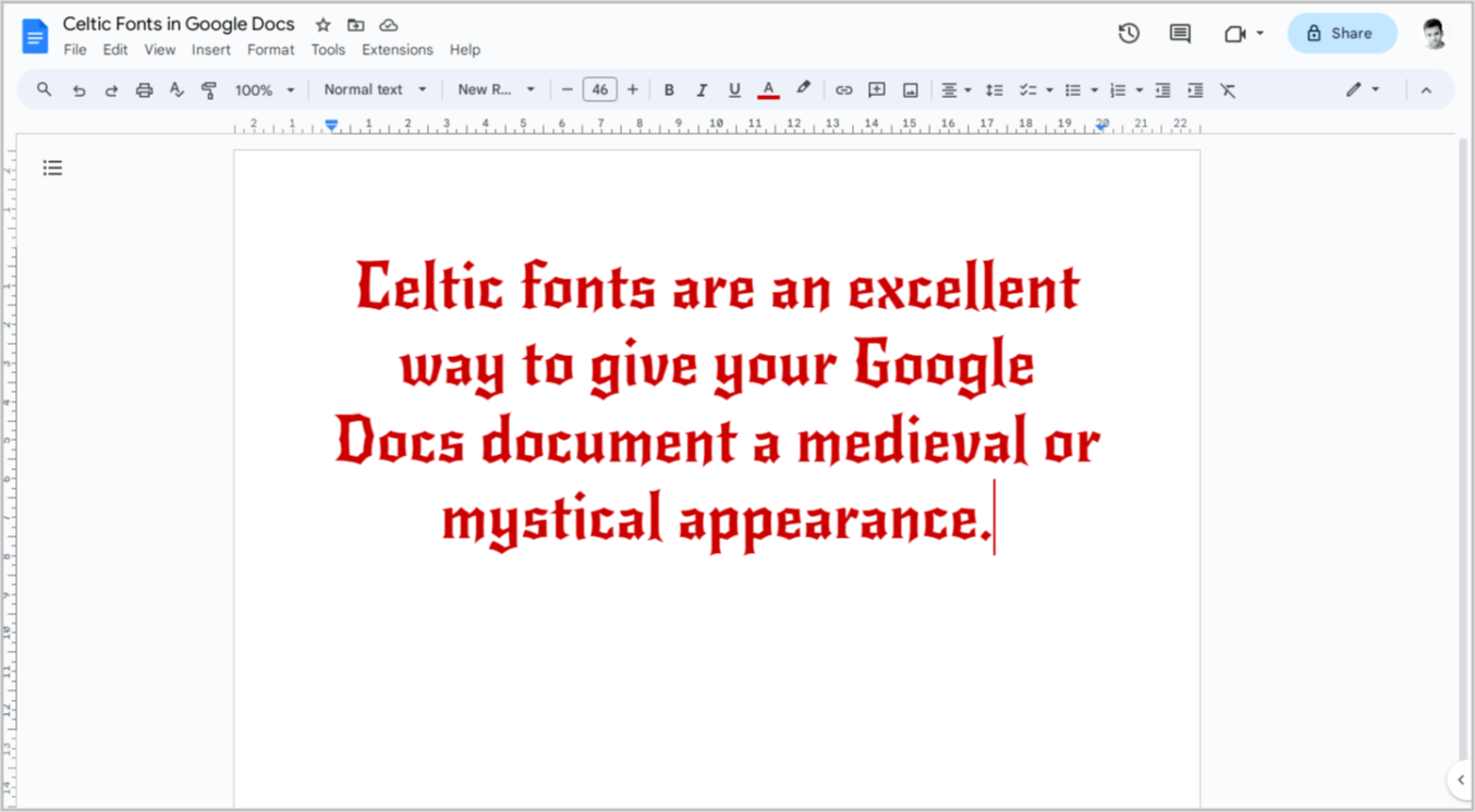 Elevate Your Google Docs with the Timeless Beauty of Celtic Fonts