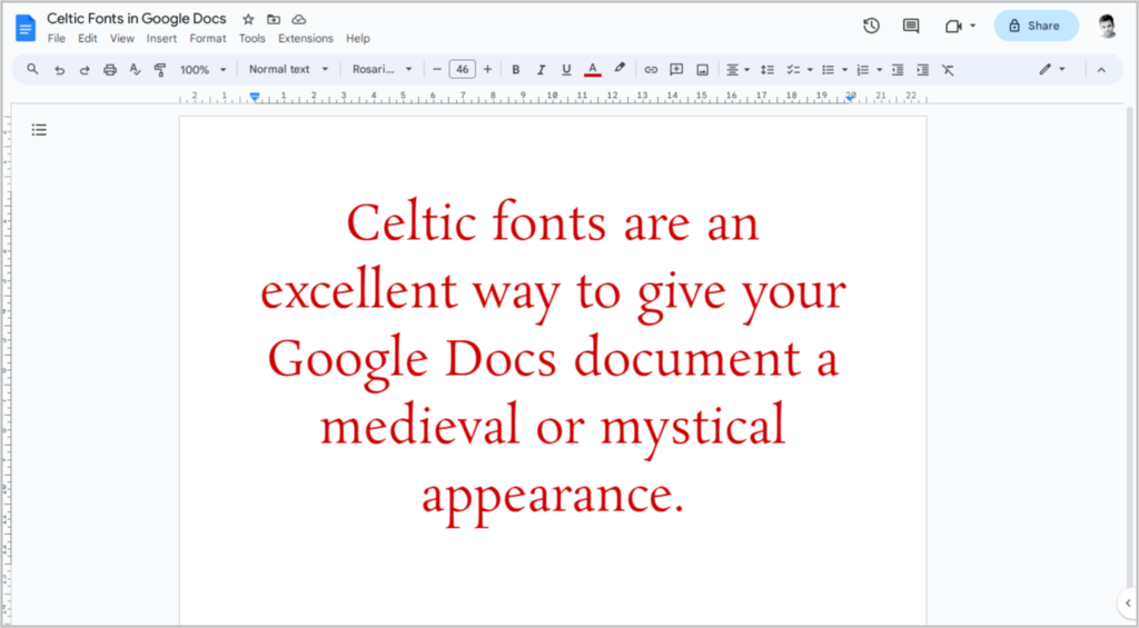 Elevate Your Google Docs with the Timeless Beauty of Celtic Fonts