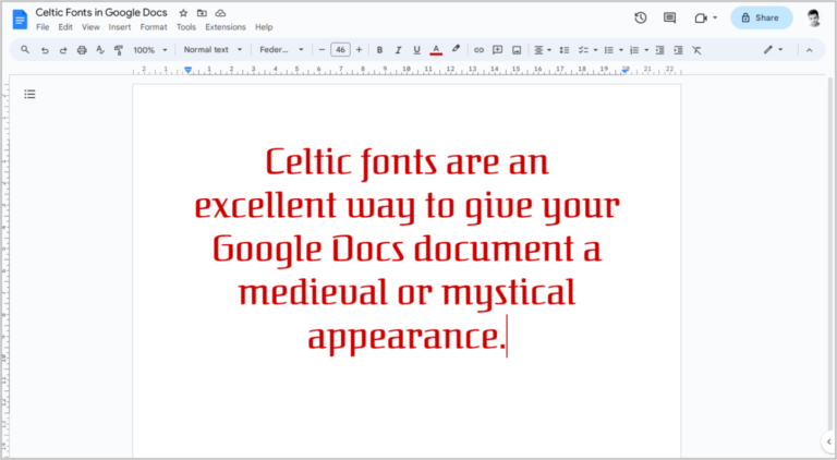 Elevate Your Google Docs with the Timeless Beauty of Celtic Fonts