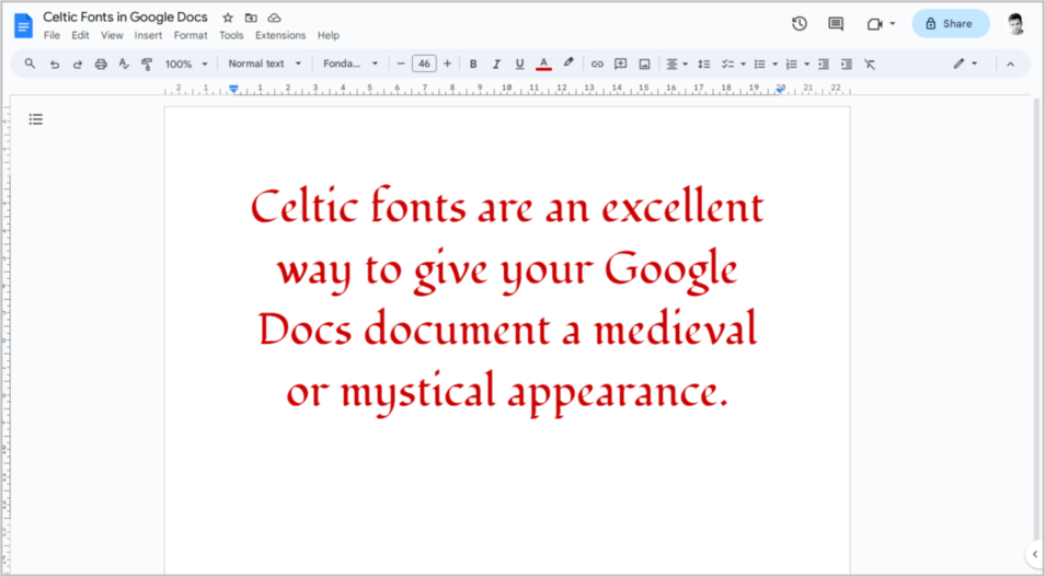 Elevate Your Google Docs with the Timeless Beauty of Celtic Fonts