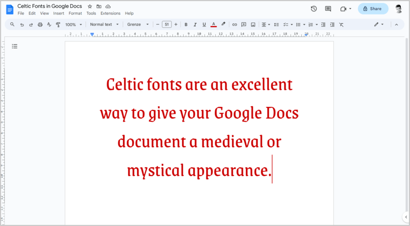Elevate Your Google Docs with the Timeless Beauty of Celtic Fonts