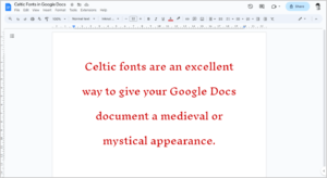 Elevate Your Google Docs with the Timeless Beauty of Celtic Fonts