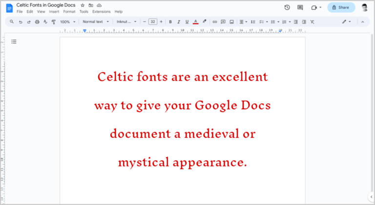 Elevate Your Google Docs with the Timeless Beauty of Celtic Fonts