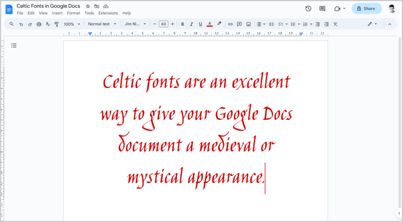 Elevate Your Google Docs with the Timeless Beauty of Celtic Fonts