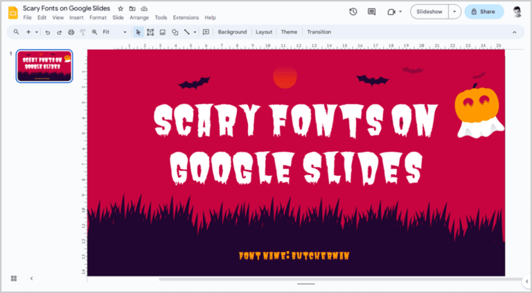 25 Scary Fonts on Google Slides